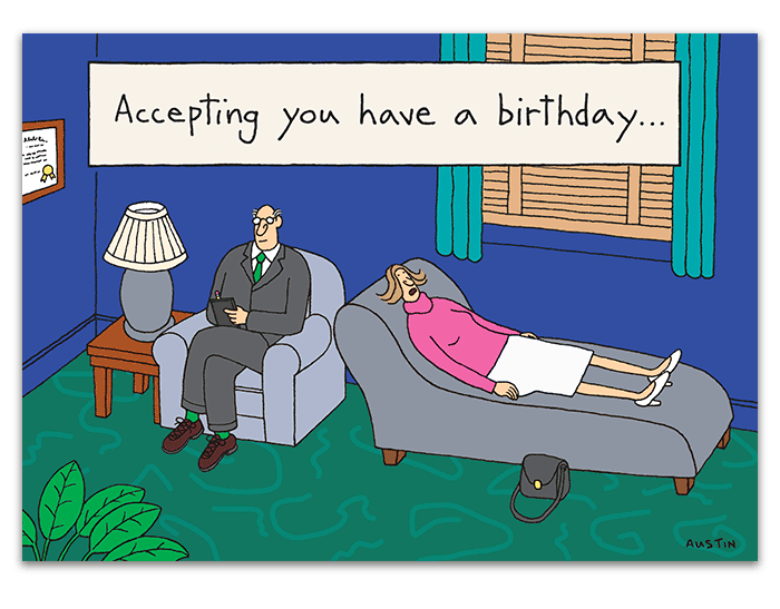Therapist Couch Birthday - Snafu Cards